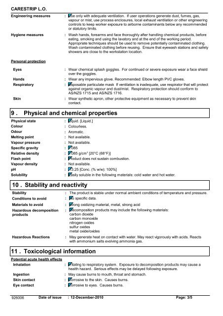 CARESTRIP L.O. 5 . Fire-f