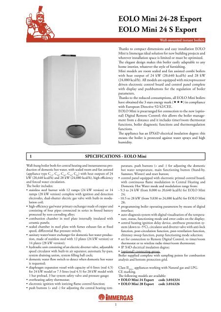 EOLO Mini 24-28 Export EOLO Mini 24 S Export - Jugo-Impex