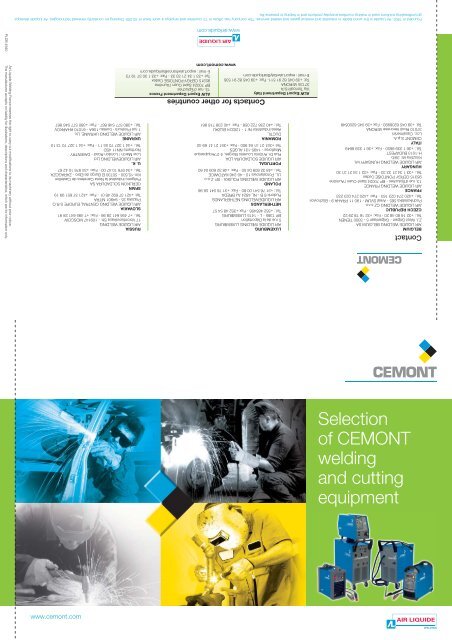 Selection of CEMONT welding and cutting equipment