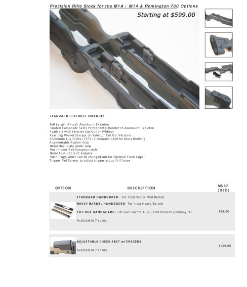 Precision Rifle Stock for the M1A / M14 - US Armorment