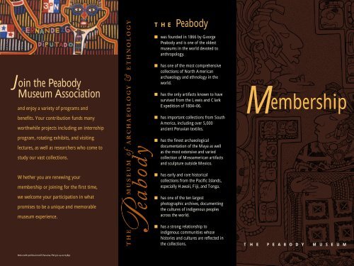 Membership Brochure - Peabody Museum - Harvard University