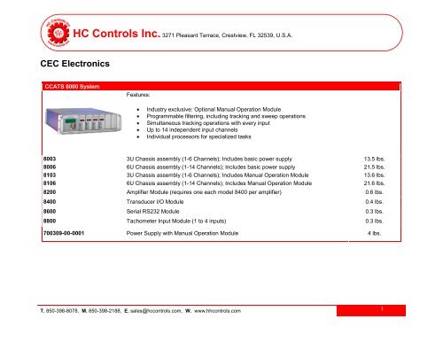 Electronics - HC Controls Inc