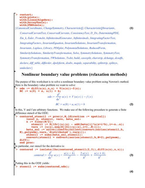 Nonlinear Boundary Value Problems Relaxation Methods