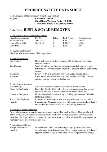 RUST & SCALE REMOVER