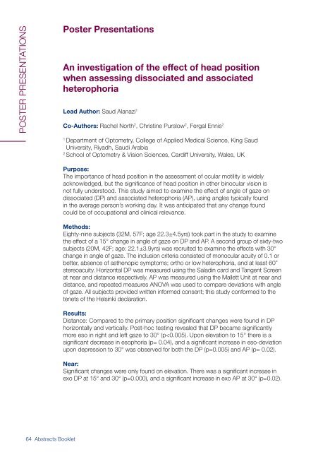 Medical Poster Presentation Abstract