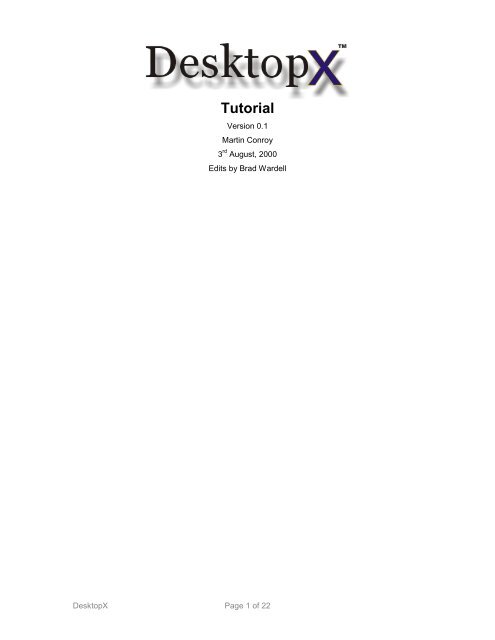 Desktopx - tutorial