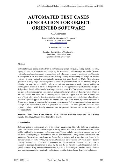 Automated Test Cases Generation For Object Oriented Software 2301