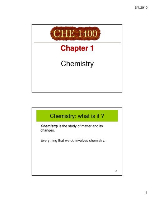 Chapter 1 Chemistry