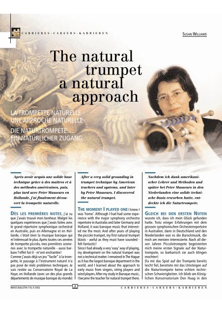 The natural trumpet a natural approach - Susan Williams