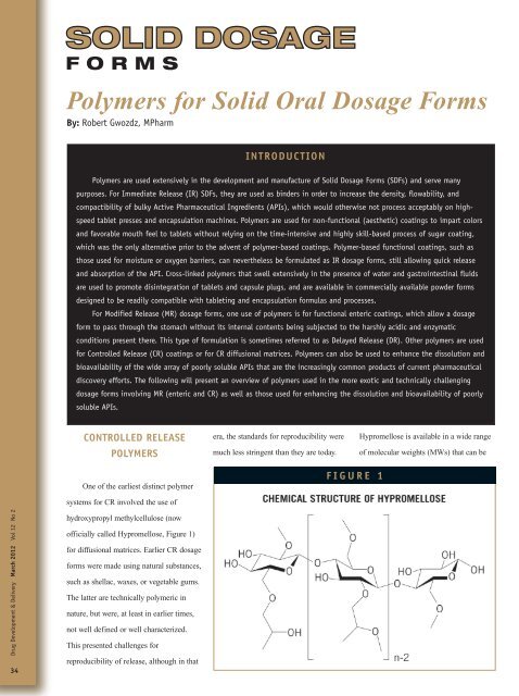 Polymers for Solid Oral Dosage Forms - Particle Sciences