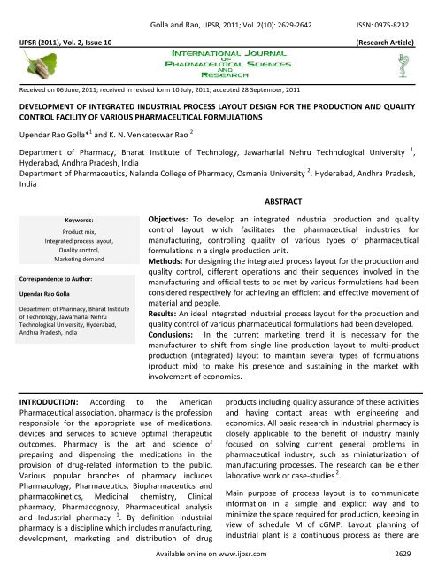 development of integrated industrial process layout design for the ...