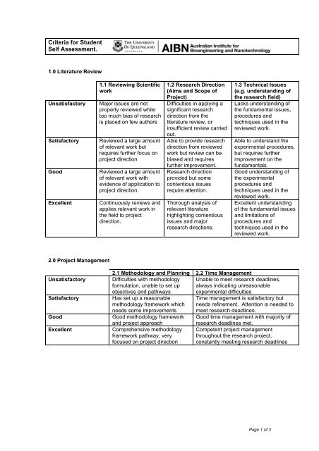 Download Criteria for Student Self-assessment