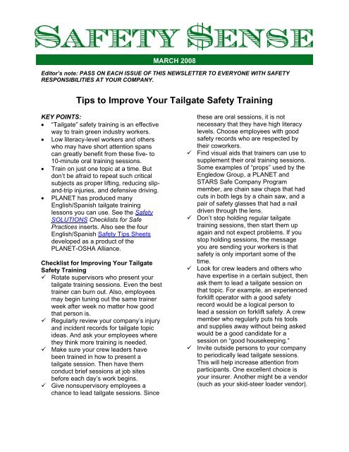 Tips to Improve Your Tailgate Safety Training - LandcareNetwork.org