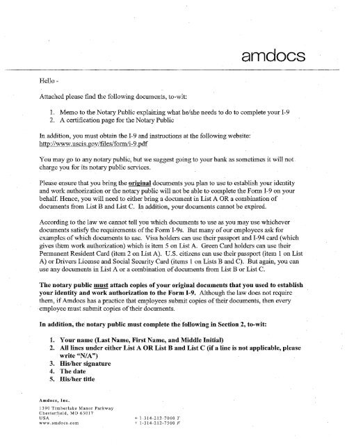 Using a Notary Public - Amdocs