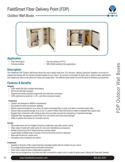 (FDP) Outdoor Wall Mount Panels - Clearfield