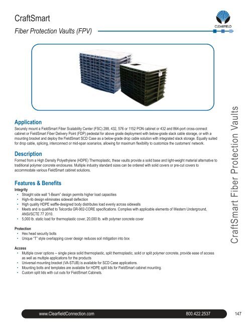 CraftSmart Fiber Protection Vaults (FPV) - Clearfield