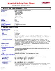 MSDS Document for TNT FOAMING DISINFECTANT CLEANER