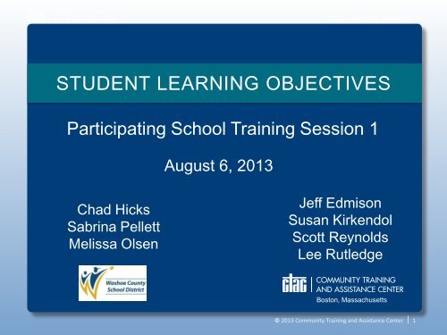 STUDENT LEARNING OBJECTIVES - Washoe County School District