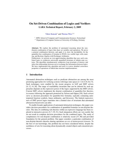 paper pdf - Lab for Automated Reasoning and Analysis - LARA - EPFL