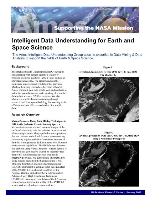 Intelligent Data Understanding for Earth and Space Science - NASA