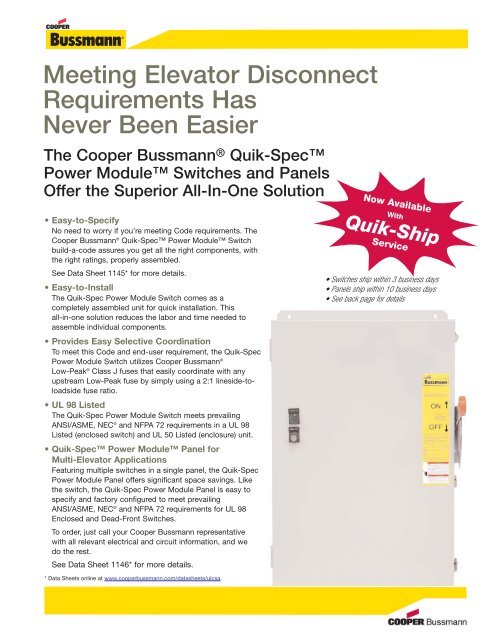 Power Module™ Switch - Cooper Bussmann