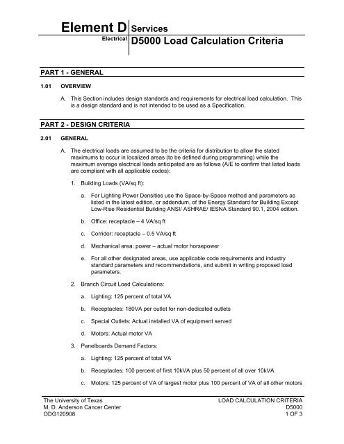 Residential Electrical Load Calculations