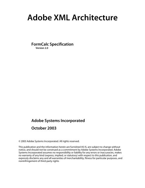FormCalc Specification - Adobe Partners