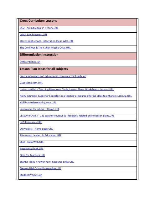 Cross Curriculum Lessons Differentiation Instruction Lesson Plan ...