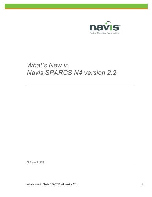 What's New in Navis SPARCS N4 version 2.2