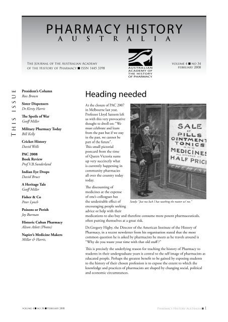 Pharmacy History 34 February 2008