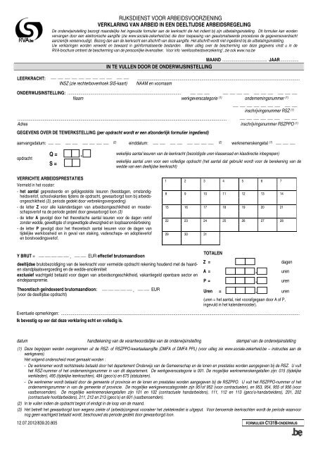 RIJKSDIENST VOOR ARBEIDSVOORZIENING Q = , S
