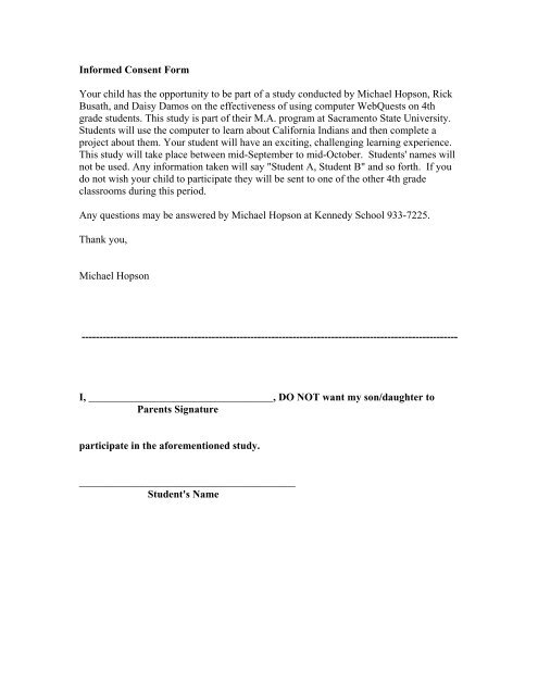 Informed Consent Form - iMET