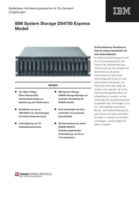 IBM System Storage DS4700 Express Modell - MD Hardware ...