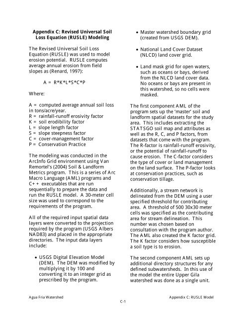 Revised Universal Soil Loss Equation (RUSLE) Modeling The ...