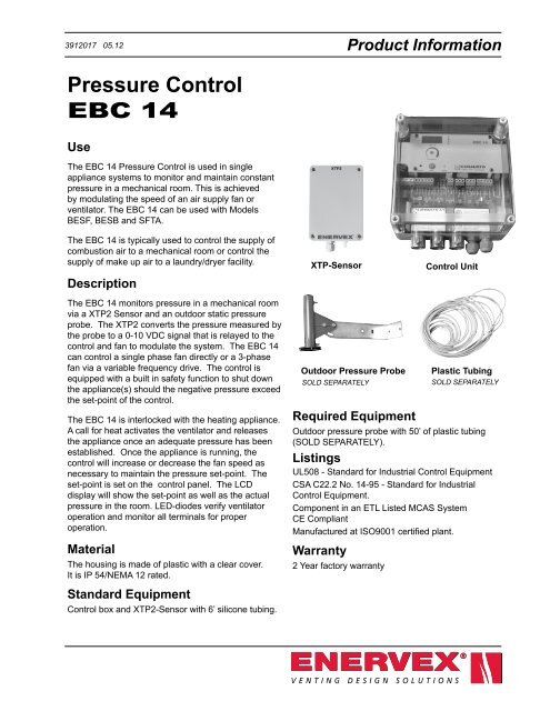Pressure Control EBC 14 - Enervex