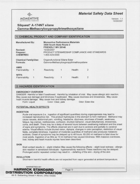 Silquest A-174NT Silane - Clean Room