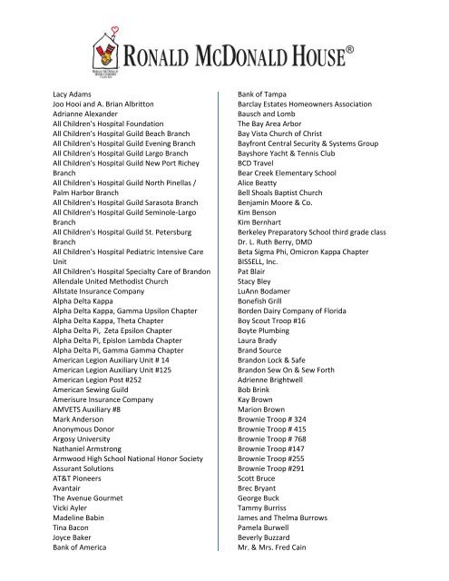 Lacy Adams Joo Hooi and A. Brian Albritton - Ronald McDonald ...