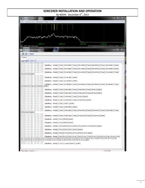 SORCERER INSTALLATION AND OPERATION