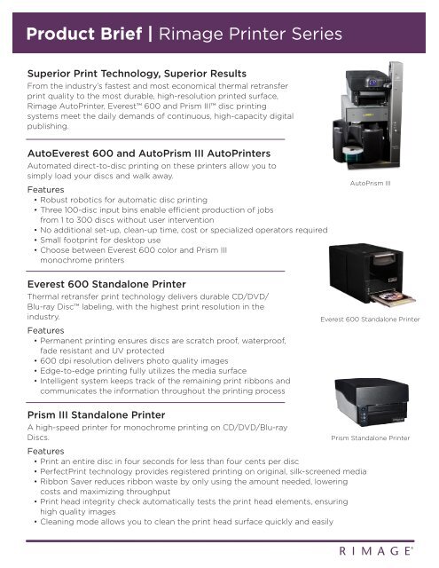 Rimage Everest 600 pdf - AVD