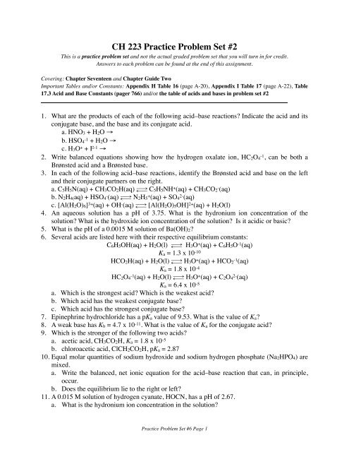 Practice Problem Set #2