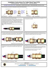 Installation Instructions For Cable Gland Type E1FX - CMP Products