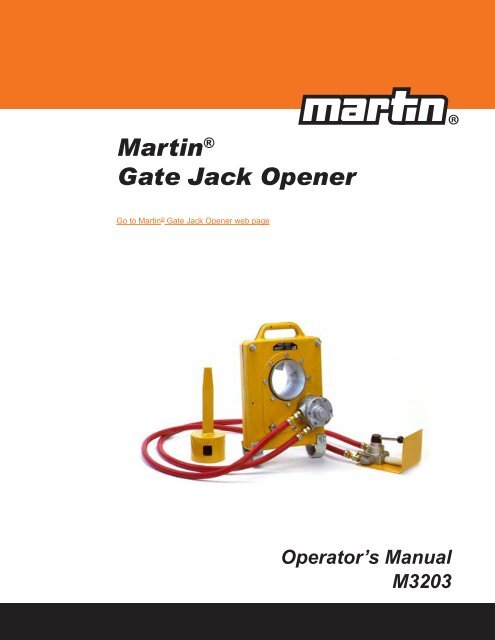 Operator Manual - M3203 - Martin Engineering