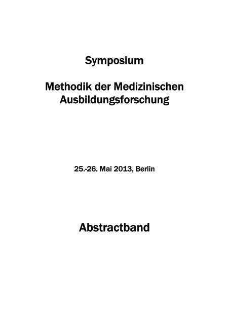 Abstractband (PDF) - German Medical Science