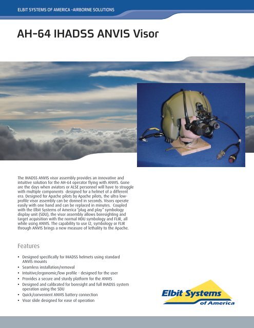 AH-64 IHADSS ANVIS Visor Data Sheet - Elbit Systems of America