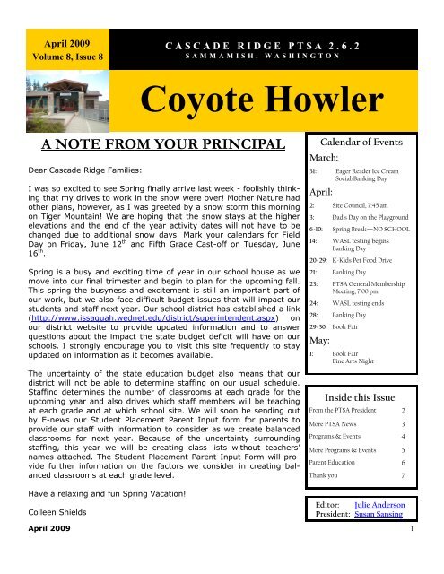 May Coyote Howler - Cascade Ridge PTSA