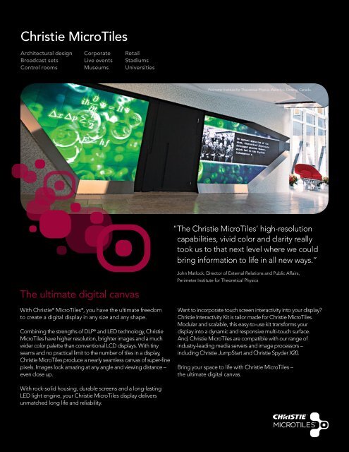 Christie MicroTiles Datasheet - Christie Digital Systems