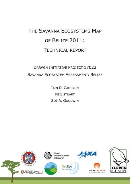 the savanna ecosystems map of belize 2011: technical ... - Research