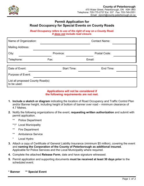 Road Permit Application Fill Online, Printable, Fillable,, 53% OFF