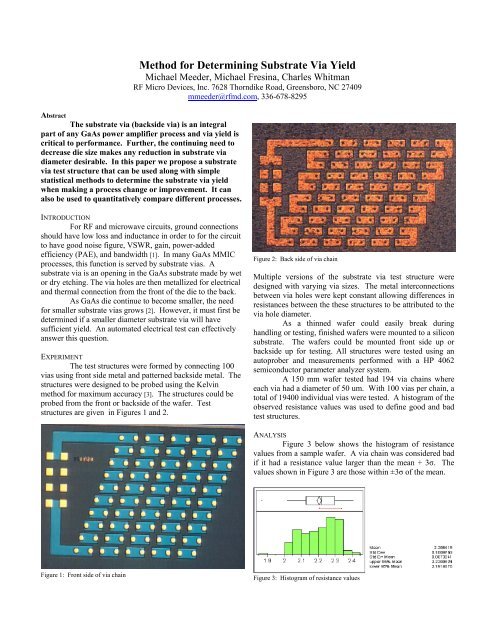 Method for Determining Substrate Via Yield - CS Mantech