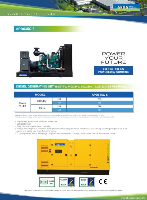 APD635C-6 - AKSA POWER GENERATION-generator,generator set ...